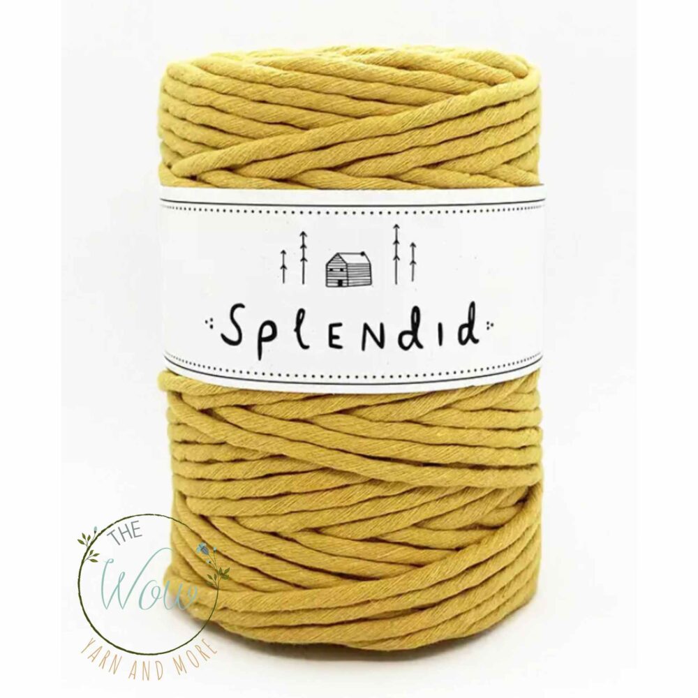 Splendid makramé fonal 5 mm - okker The WOW fonal
